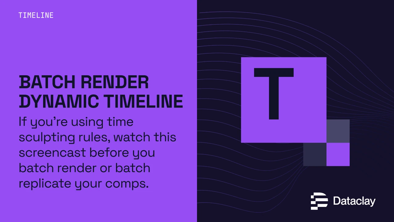 Batch Rendering And Replicating Dynamic Timelines