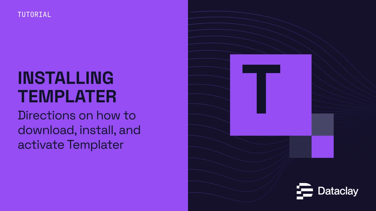 How To Install Templater - Screencast - Dataclay